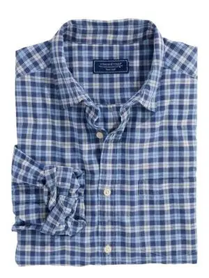 Vineyard Vines Overlook Regular Fit Plaid Cotton Madras Button-up Shirt - Jake Blue