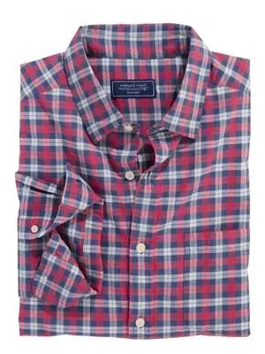 Vineyard Vines Overlook Regular Fit Plaid Cotton Madras Button-up Shirt - Sailors Red