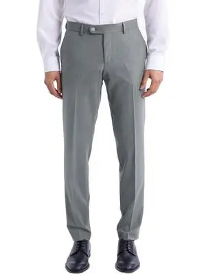 BOSS Slim-fit Microcheck Stretch Dress Pants - Beige