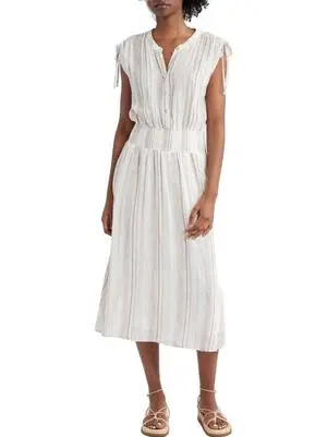 Rails Melodie Linen-Blend Stripe Midi Dress Reims Stripe