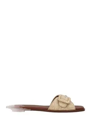 BOSS Charlize Leather Slide Sandal - Light Beige