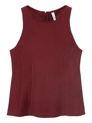 Mango Sleeveless Peplum Top Maroon