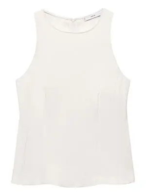 Mango Sleeveless Peplum Top Off White