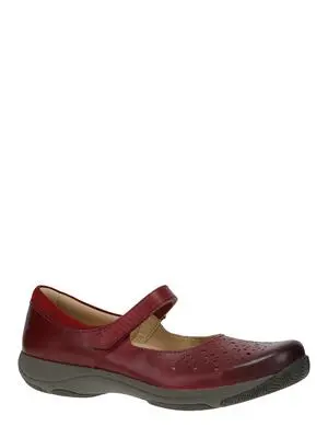 Dansko Stacy Wide Mary Jane Flat - Red Waxy Burnished