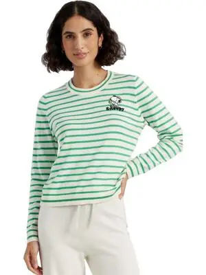 Chinti & Parker Cotton Snoopy Tennis Sweater - Green
