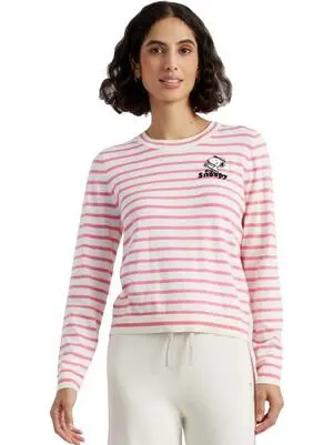 Chinti & Parker Cotton Snoopy Tennis Sweater - Pink