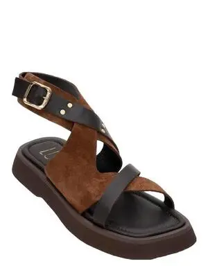 FOREVER & ALWAYS SHOES Minnea Suede Leather Sandal - Brown Suede Leather