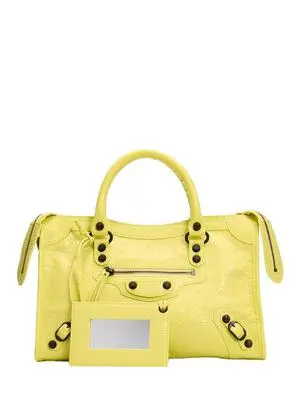 Balenciaga Le City Small Leather Top-Handle Bag Lemon