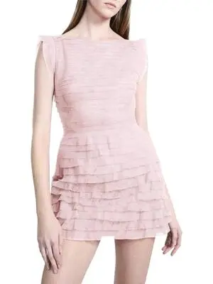 Bcbgmaxazria Sleeveless Tiered Tulle Mini Dress - Blossom