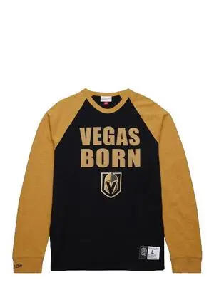 Mitchell & Ness Gold Vegas Golden Knights Legendary Slub Raglan Long Sleeve T-shirt - Black