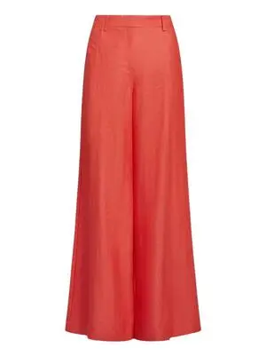 TWP Cotton-linen Wide-leg Trousers - Poppy