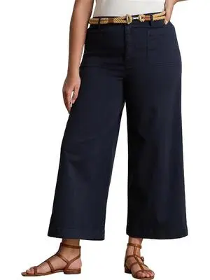 Ralph Lauren Stretch Cotton Twill Crop Pants - Lauren Nav