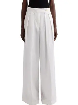 Dries Van Noten Pamplona Pleated Wide-leg Trousers - White