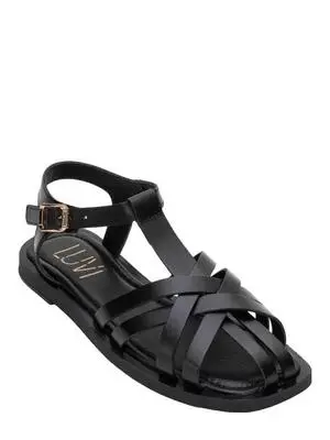 FOREVER & ALWAYS SHOES Andres Leather Sandals Black Leather