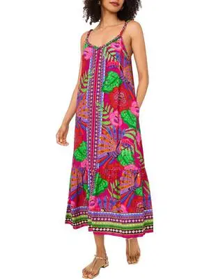 Vince Camuto Braid Trim Maxi Dress - Fuchsia Pink
