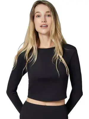 WATSKIN Clara Cropped Tee - Black