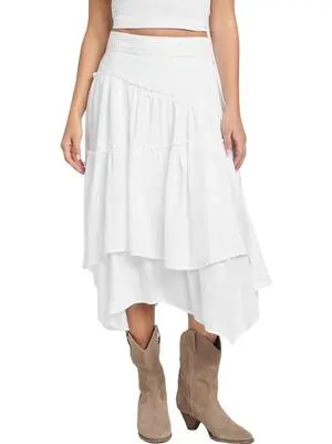 Guess Tanya Tiered Maxi Skirt - Pure White