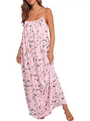 PETAL & PUP Lumina Floral Maxi Dress - Pink Floral