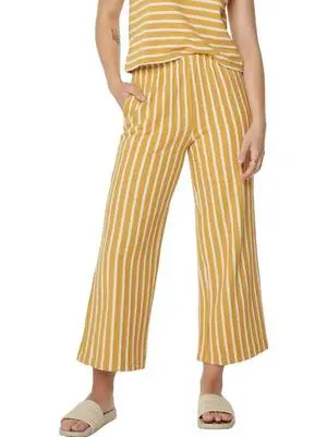 Roxy Java Stripe Cotton Terry Pants - Amber Gold