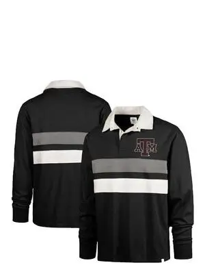 '47 Texas A&m Aggies Clubhouse Knox Thames Long Sleeve Rugby Polo - Black