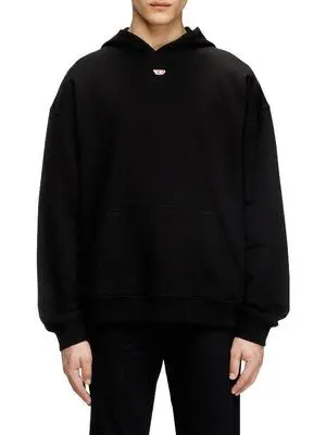 DIESEL® Logo Patch Relaxed Fit Hoodie - Deep/ Black