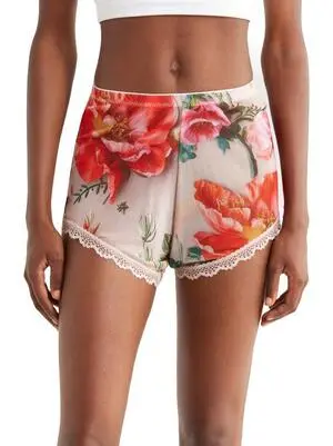 KILO BRAVA Floral Cotton Mesh Boyshorts - 3d Floral