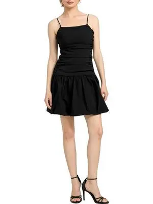 Guess Felicity Bubble Hem Fit & Flare Dress - Jet Black