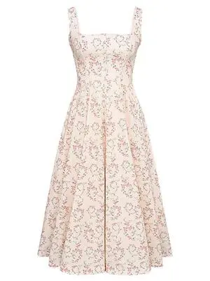 House Of Cb Mariabella Floral-print Midi Dress - Cream Floral