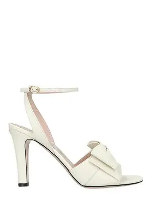 Valentino Garavani Bowow 95 Heeled Leather Sandals - Bone