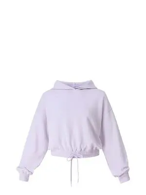 Sweaty Betty Cloudweight Elasticated-hem Cropped Hoody - Heather Purple