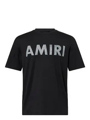 Amiri Stencil Logo-print Cotton-jersey T-shirt - Black