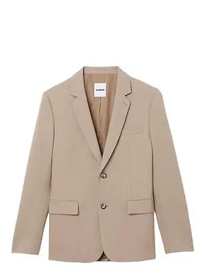 Sandro Notch-lapel Stretch-wool Jacket - Naturels