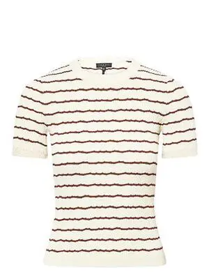 Rag & Bone Chiara Striped Ribbed Knit Top - Ivory