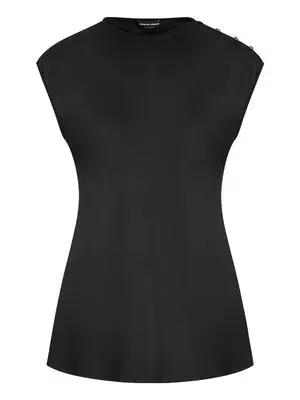 Giorgio Armani Double Silk Satin Blouse Black