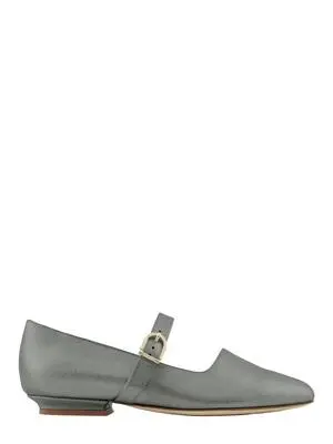 Giorgio Armani Lamé Leather Ballerinas - Grey