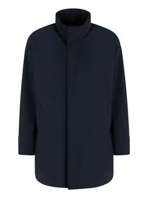 Giorgio Armani Stretch Nylon Pea Coat - Navy Blue