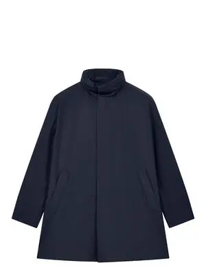 Giorgio Armani Stretch Nylon Pea Coat - Navy Blue