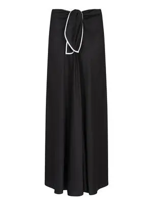 Giorgio Armani Long Silk Satin Skirt - Black