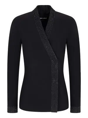 Giorgio Armani Single-breasted Jacket With Rhinestones - Black