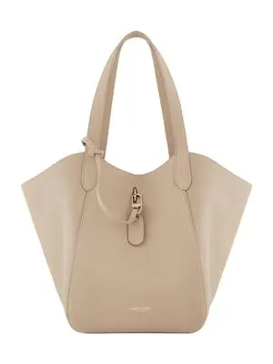 Giorgio Armani Pebbled Leather Handbag - Beige
