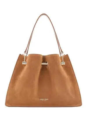 Giorgio Armani Small Suede Shopper - Brown