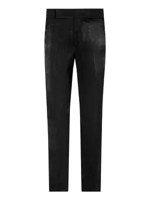 Giorgio Armani Viscose-blend Flat-front Trousers - Black