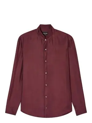 Giorgio Armani Silk Twill Shirt - Burgundy