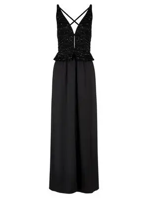 Giorgio Armani Silk Embroidered Long Dress - Patterned