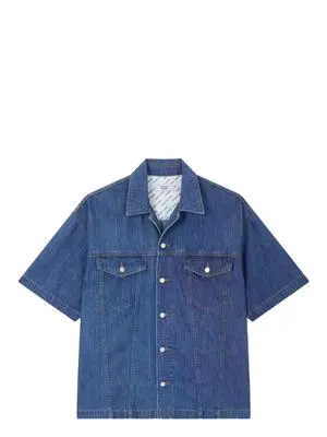 STUDIO TOMBOY Short-sleeve Denim Shirt - Blue