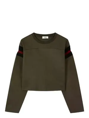 STUDIO TOMBOY Cropped Long-sleeve Top - Green