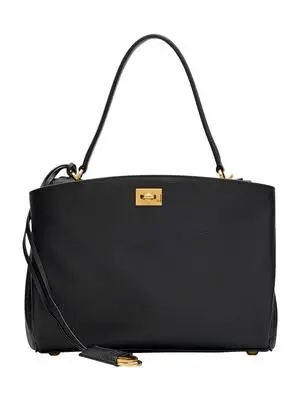 Balenciaga Small Grained Leather Top-Handle Bag Black