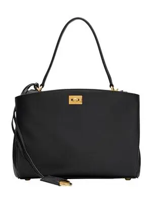 Balenciaga Small Grained Leather Top-Handle Bag Black