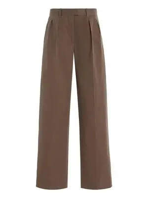 THE ROW Alfidis Pleated Cotton Straight-Leg Pants