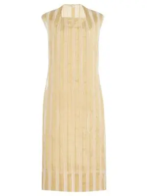THE ROW Pilaria Striped Silk Midi Dress - Ivory